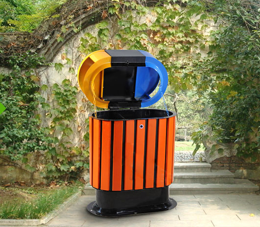 Outdoor waste can with plastic wood for park HW-08 - Buy outdoor Waste ...
