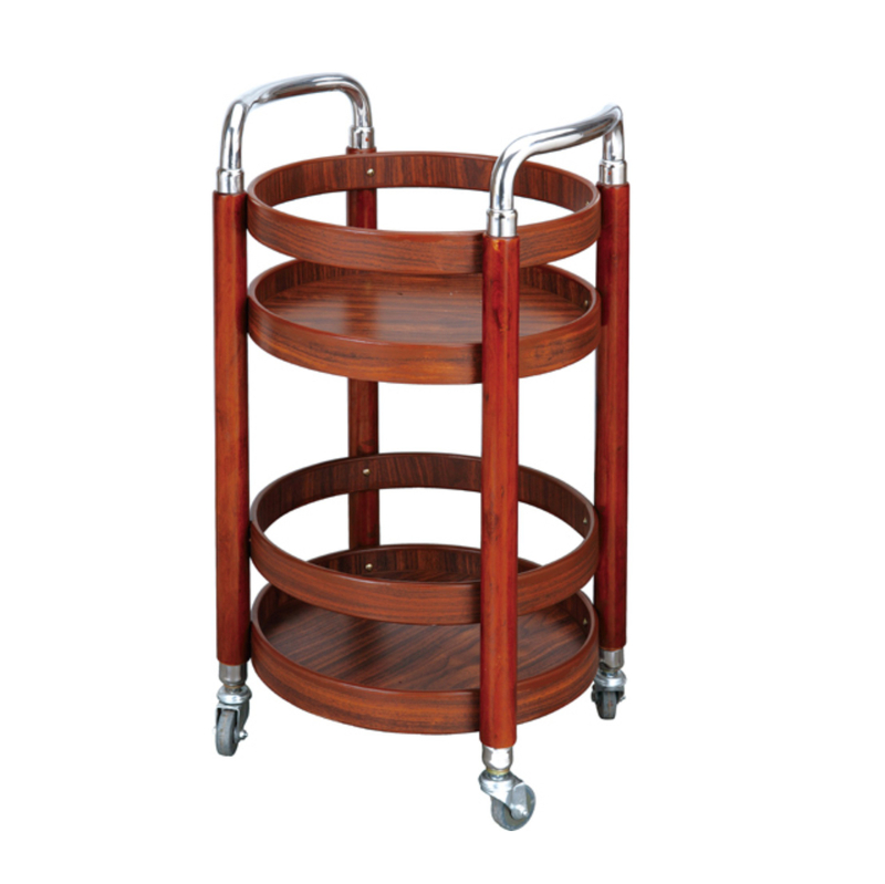 Wooden Round Wine Service Trolley (FW-72) - Buy Service Trolley, Liquor ...